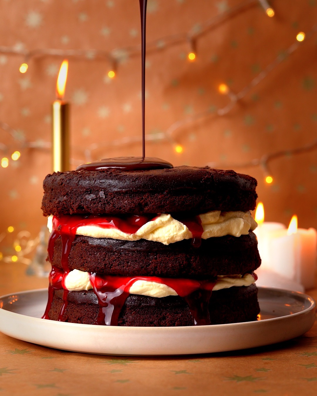 Black Forest Chocolate Fudge Cake - Ems Foodie Fix