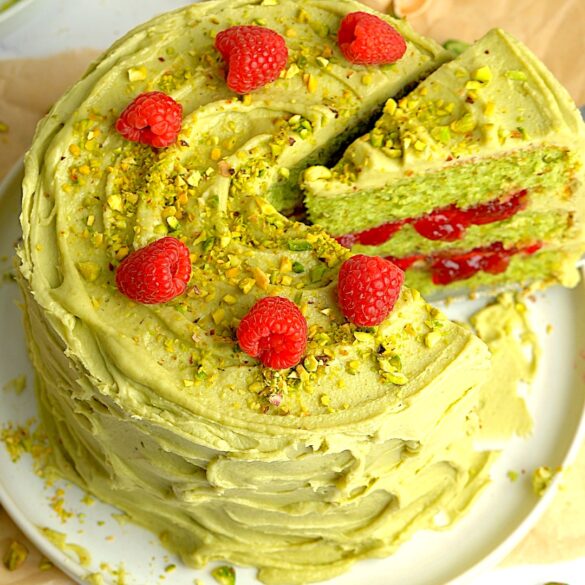 Pistachio Raspberry Cake (with Pistachio Ganache and Raspberry Jam ...