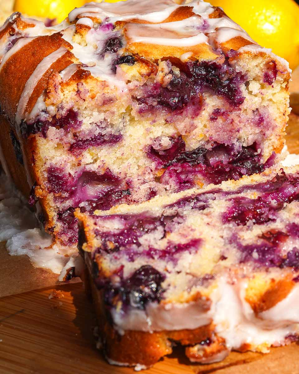Moist Lemon Blueberry Loaf Cake (with sour cream) - Ems Foodie Fix